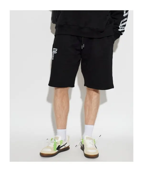 Off-White Drawstring Elastic-waist Shorts