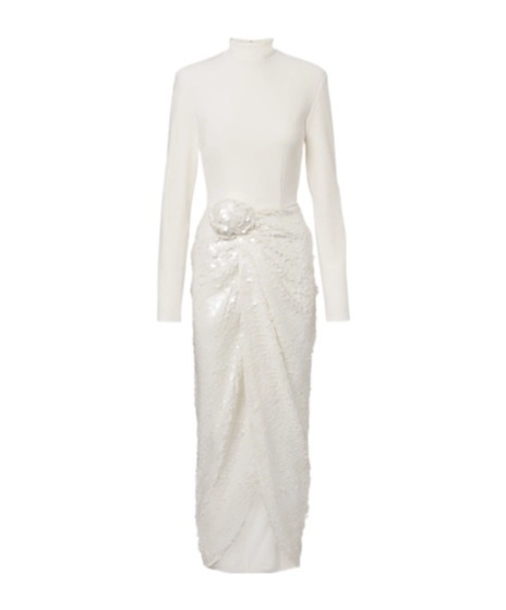 ROTATE BY BIRGER CHRISTENSEN Knot-detail Sequined Cocktail Dress - White
