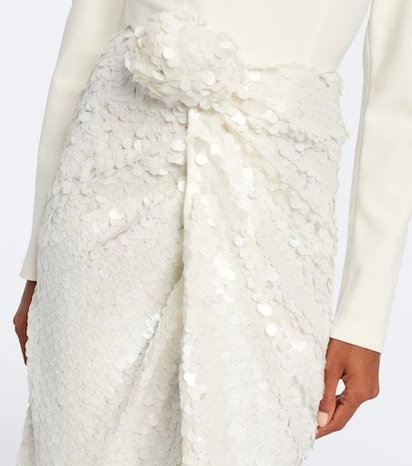 ROTATE BY BIRGER CHRISTENSEN Knot-detail Sequined Cocktail Dress
