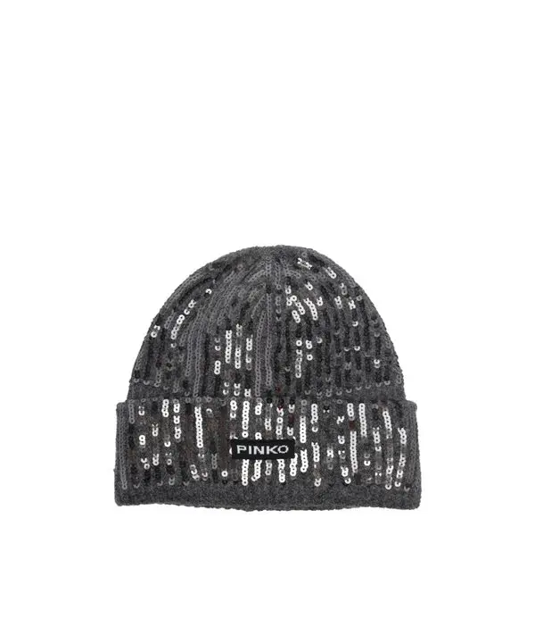 Pinko Sequin-embellished Ribbed-knit Beanie Hat - No
