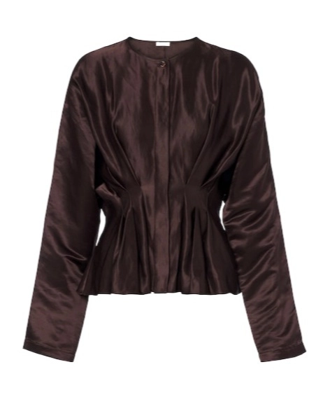 JOSEPH Erin Pleated Linen And Silk Blouse - Brown