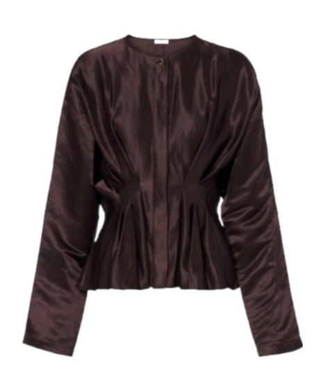 JOSEPH Erin Pleated Linen And Silk Blouse - Brown