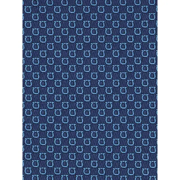 FERRAGAMO Micro Gancini Print Silk Jacquard Neck Tie