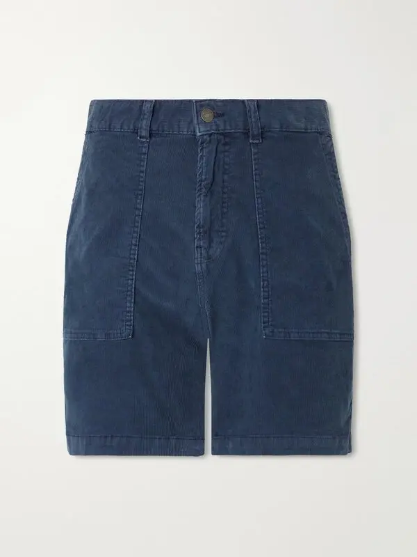 CORRIDOR Wide-leg Corduroy Shorts - Blue
