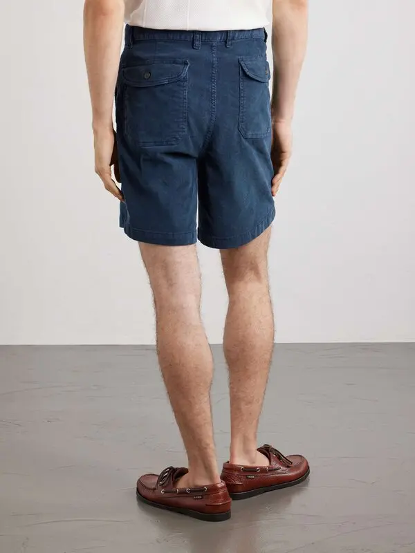 CORRIDOR Wide-leg Corduroy Shorts - Navy