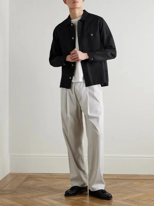 Folk Patch Linen And Cotton-blend Overshirt