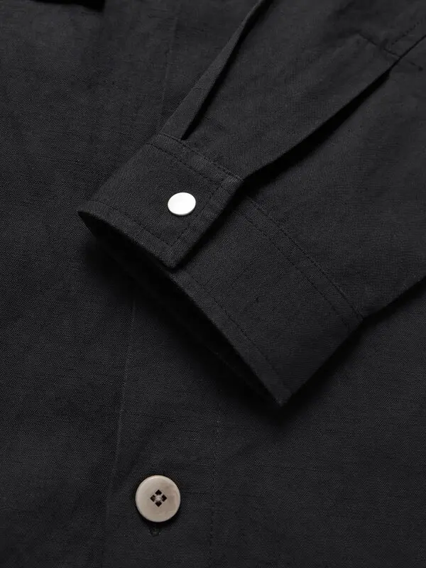 Folk Patch Linen And Cotton-blend Overshirt