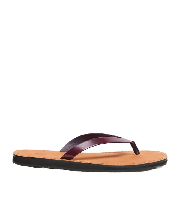 THE ROW City Leather Thong Sandals - Black