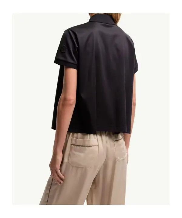 Moncler Grosgrain Logo Cotton Polo Shirt