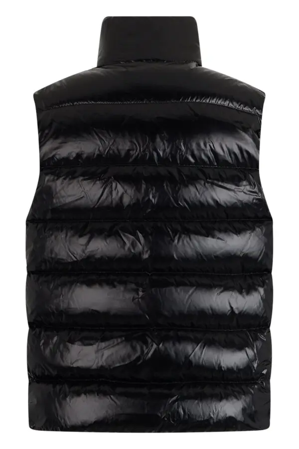 Moncler Tibb Logo Patch Zip-up Padded Gilet - Black