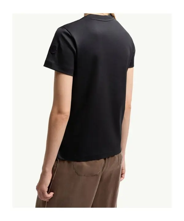 Moncler Cotton T-shirt With Metal Logo Detail