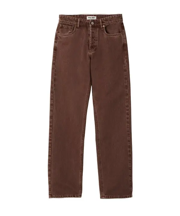 Miu Miu Mid-rise Straight-leg Jeans - Brown