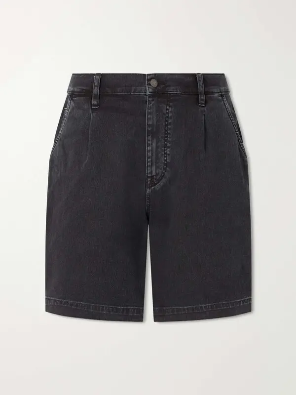 CORRIDOR Spring Wide-leg Stretch-cotton Denim Shorts