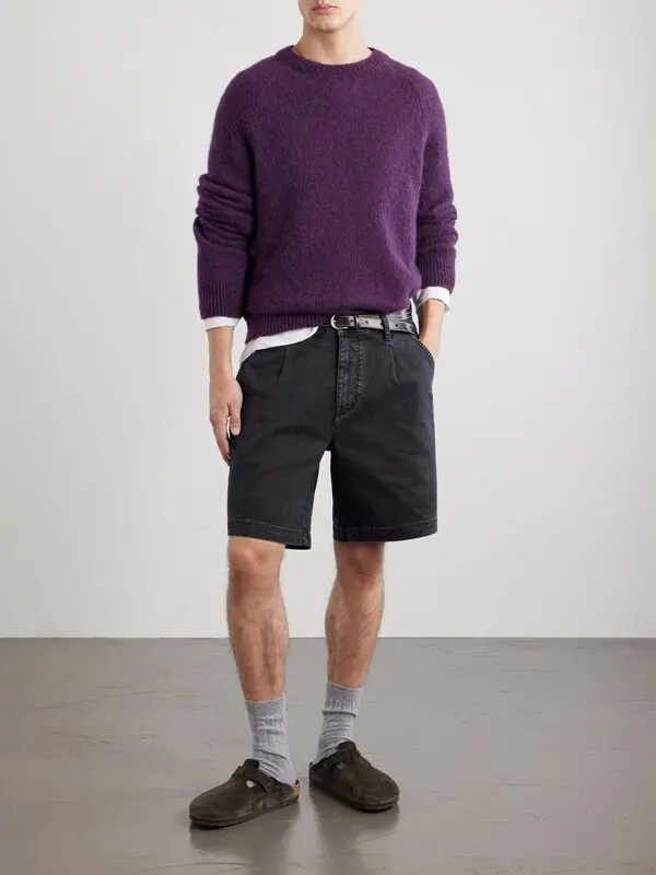 CORRIDOR Spring Wide-leg Stretch-cotton Denim Shorts