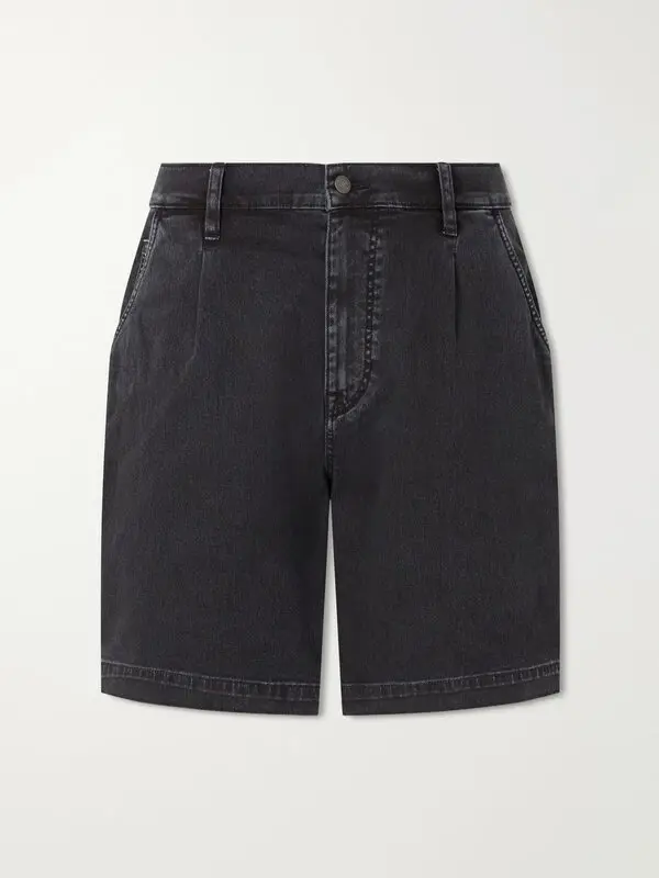 CORRIDOR Spring Wide-leg Stretch-cotton Denim Shorts - Black
