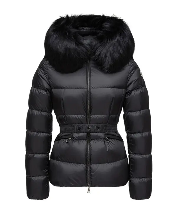 Moncler Boed Fur-trim Hooded Padded Jacket - Black