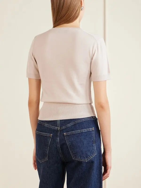 VIVIENNE WESTWOOD Bea Logo-embroidered Wool T-shirt - Gray