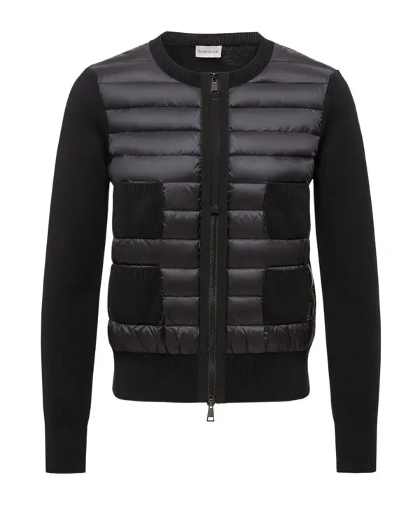 Moncler Quilted Zip-up Cardigan - Black