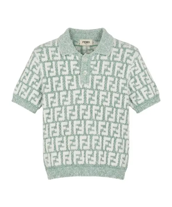 Fendi Short-sleeved Knit Polo Shirt - Green
