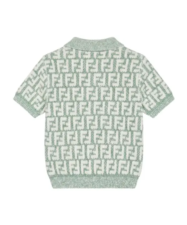 Fendi Short Sleeve Knit Polo Shirt