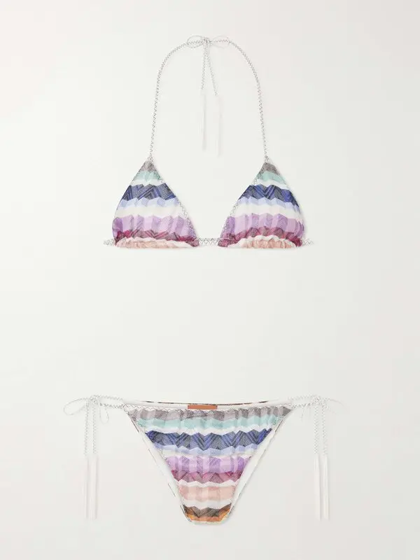 Missoni Striped Tasseled Bikini - Multi