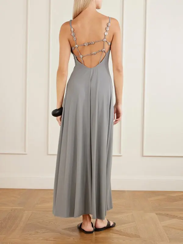 ERES Sculpturale Bead-embellished Stretch-jersey Maxi Dress
