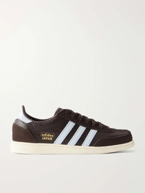 ADIDAS ORIGINALS Japan Sq Suede-trimmed Leather Sneakers - Chocolate