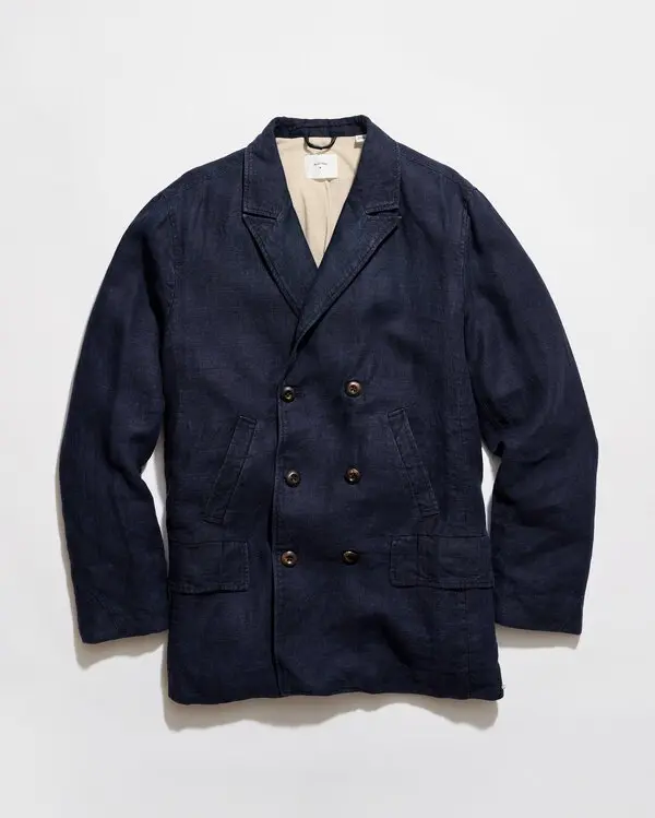 Billy Reid Canvas Linen Bond Peacoat