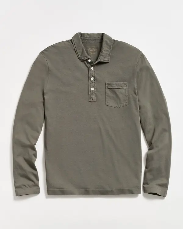Billy Reid Long Sleeve Pensacola Polo - Grey