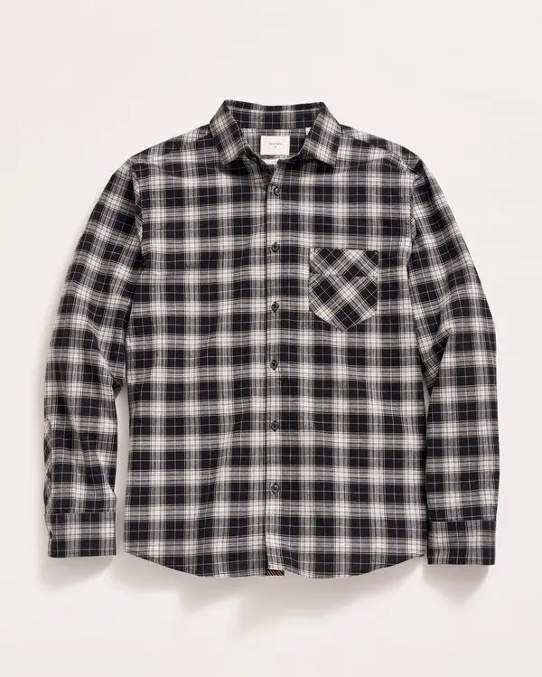 Billy Reid Billy's Plaid John T Shirt - Black