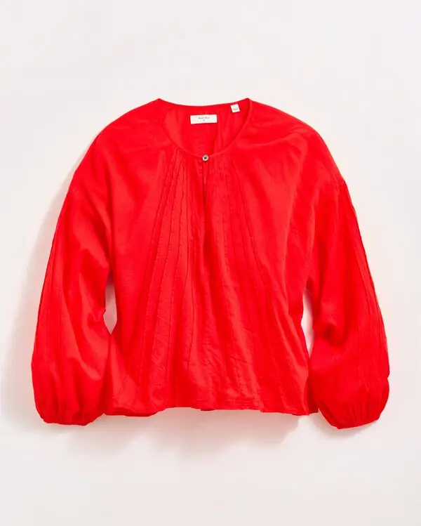 Billy Reid Sunray Pintuck Blouse - Flame