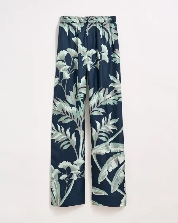 Billy Reid Tropical Oasis Silk Lounge Pant - Navy