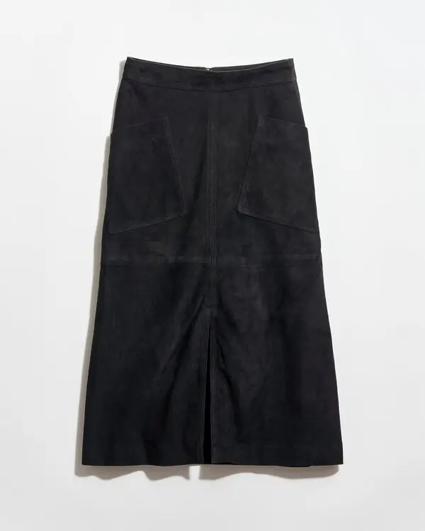 Billy Reid A-line Suede Skirt - Black