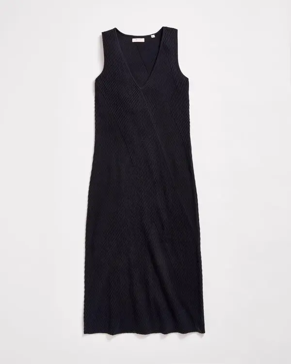 Billy Reid Transfer Rib V-neck Dress - Black