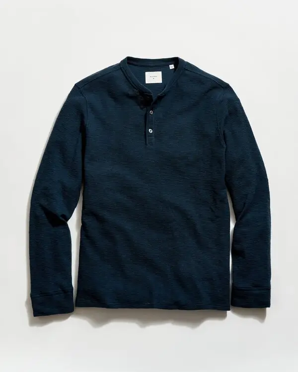 Billy Reid Slub Tuck Henley - Blue