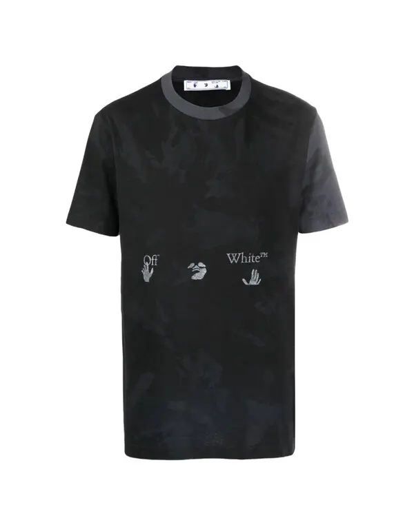 Off-White Camouflage Logo Print T-shirt - Black