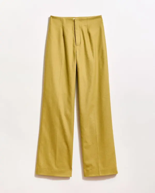Billy Reid Hollywood Wide Leg Trouser - Chartreuse