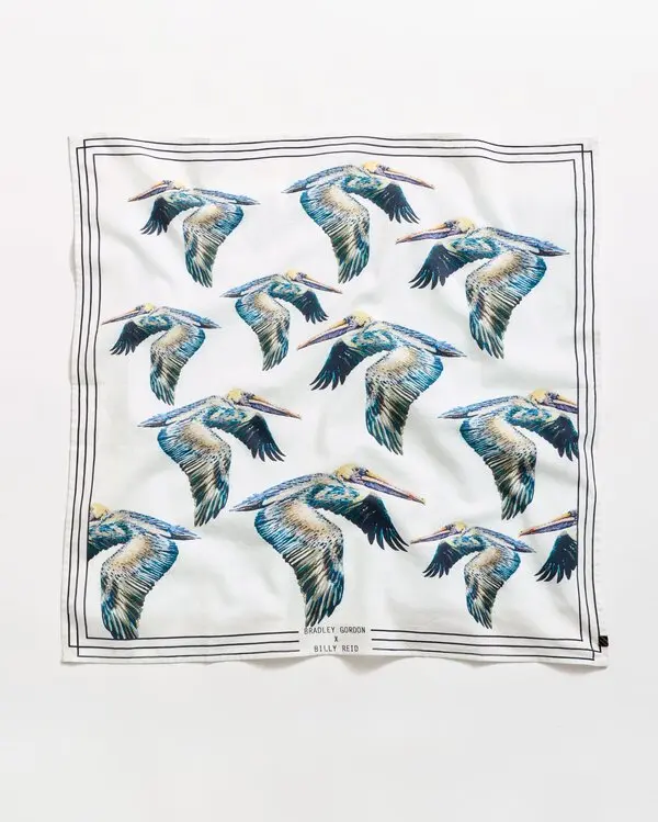 Billy Reid Bradley Gordon Pelican Bandana - White Multi