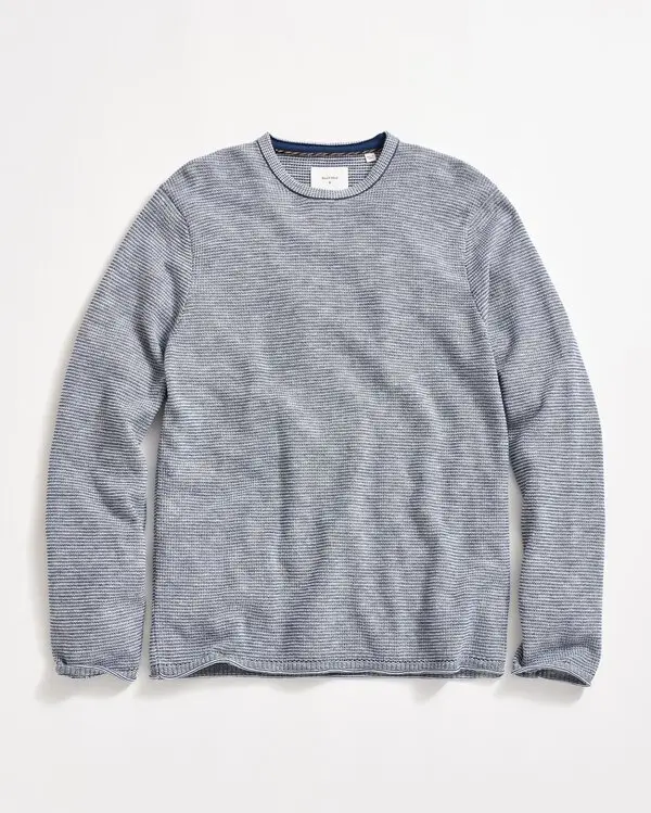 Billy Reid Tuck Stripe Crew - Dark Denim