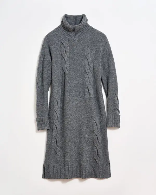Billy Reid Fading Cable Sweater Dress - Grey