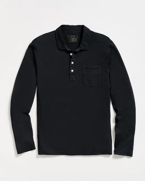 Billy Reid Long Sleeve Pensacola Polo - Black