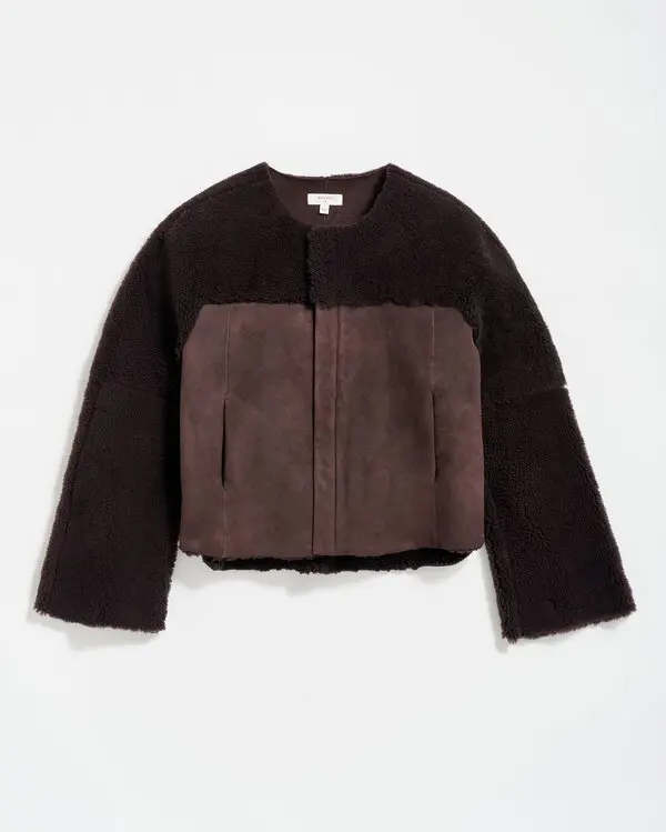 Billy Reid Short Shearling Jacket - Coffee Bean