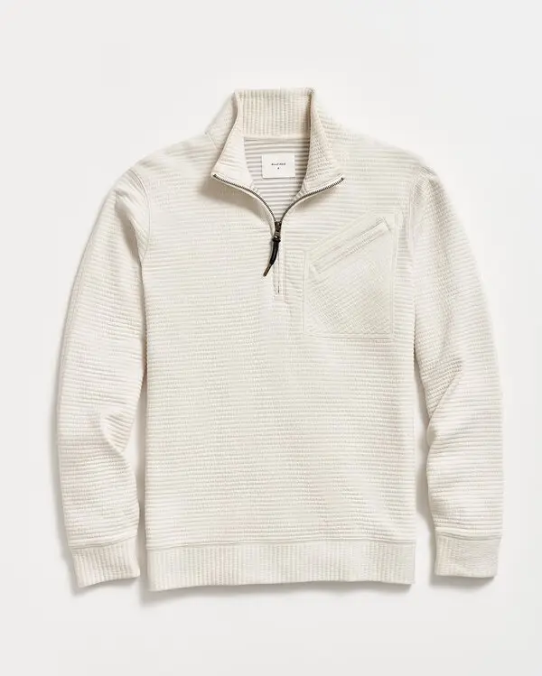 Billy Reid Quilted Half Zip - White