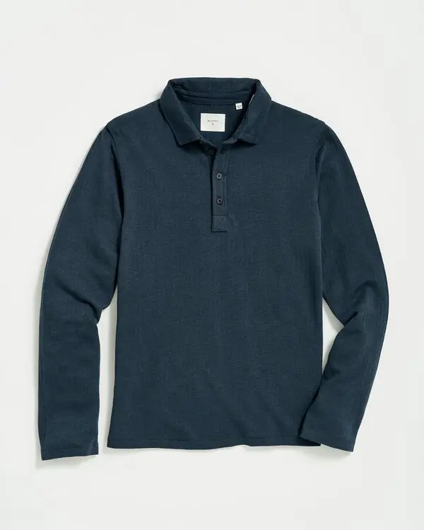 Billy Reid Long-sleeve Herringbone Polo