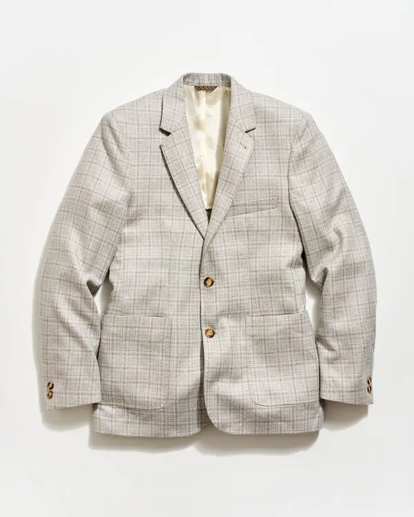 Billy Reid Textured Plaid Silk Wool Walton Jacket