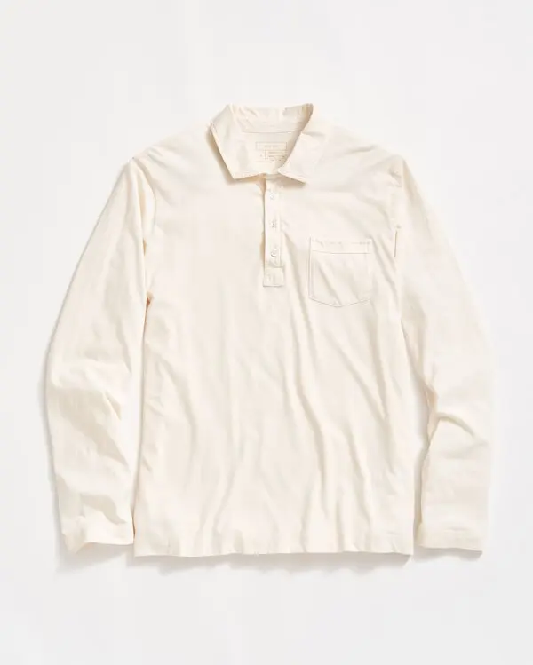 Billy Reid Long Sleeve Pensacola Polo - White