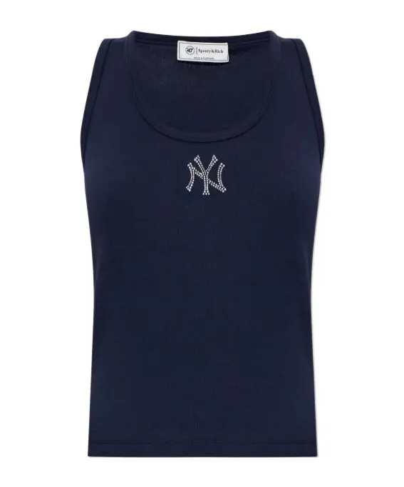 SPORTY  RICH Sporty & Rich Sleeveless Vest With Ny Logo Embellishment