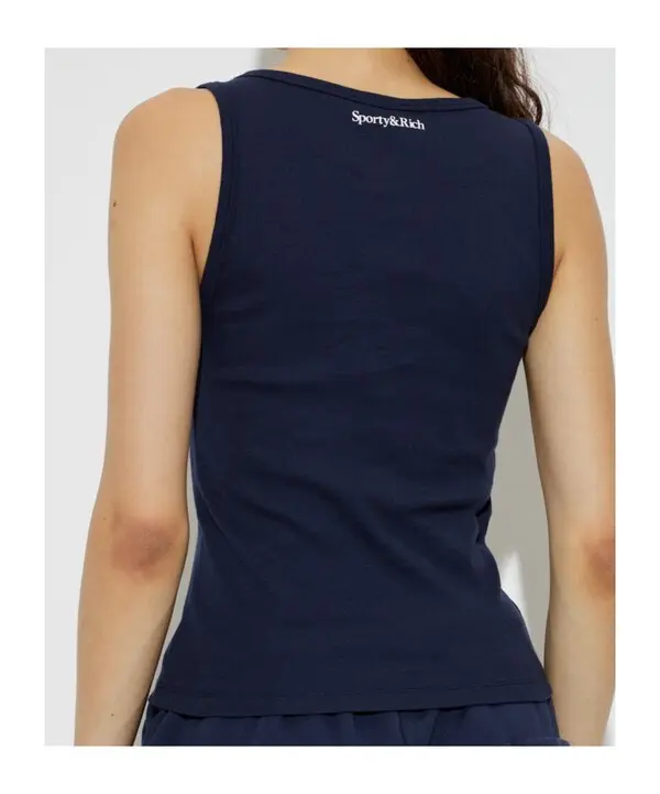SPORTY  RICH Sporty & Rich Sleeveless Vest With Ny Logo Embellishment