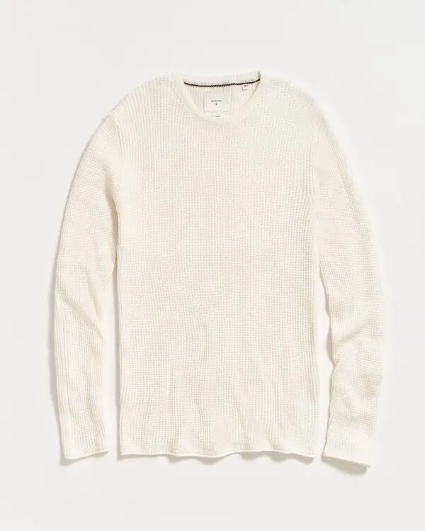 Billy Reid Mini Waffle Crew - White
