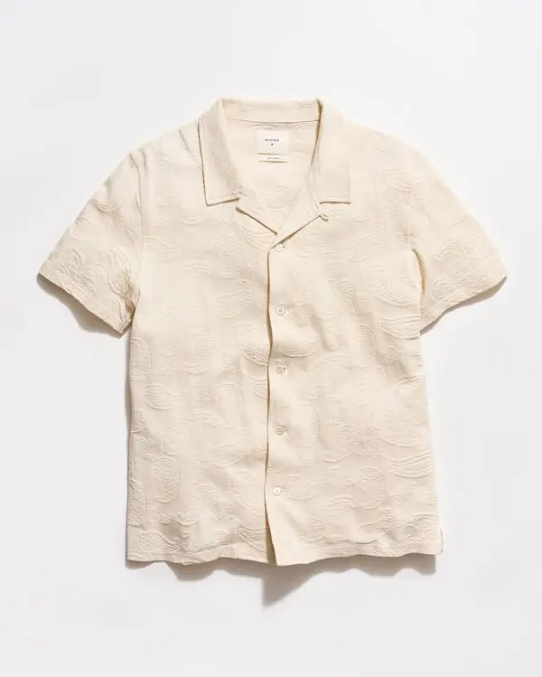 Billy Reid Short Sleeve Numajiri Beach Shirt - White
